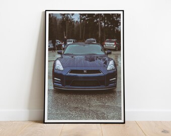 Nissan GT-R R35 Sketched Wall Art Multi-colour Automotive Art Print Car ...