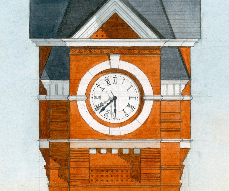 Auburn University: Samford Hall Watercolor - Etsy