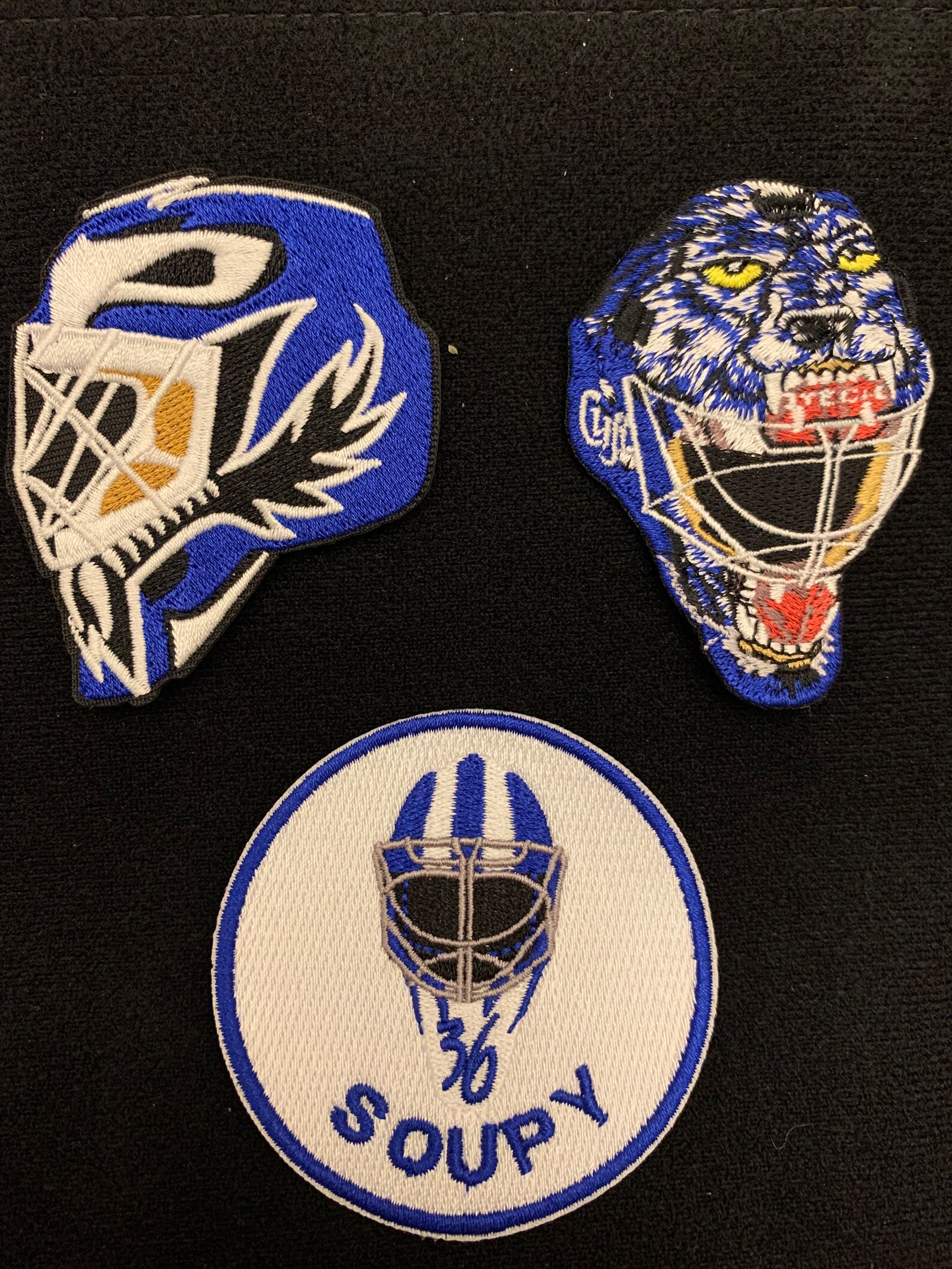 Retro Goalie Mask Rendition Iron on Patches - Etsy