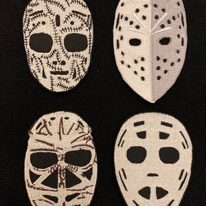 Retro Goalie Mask Rendition Iron on Patches - Etsy