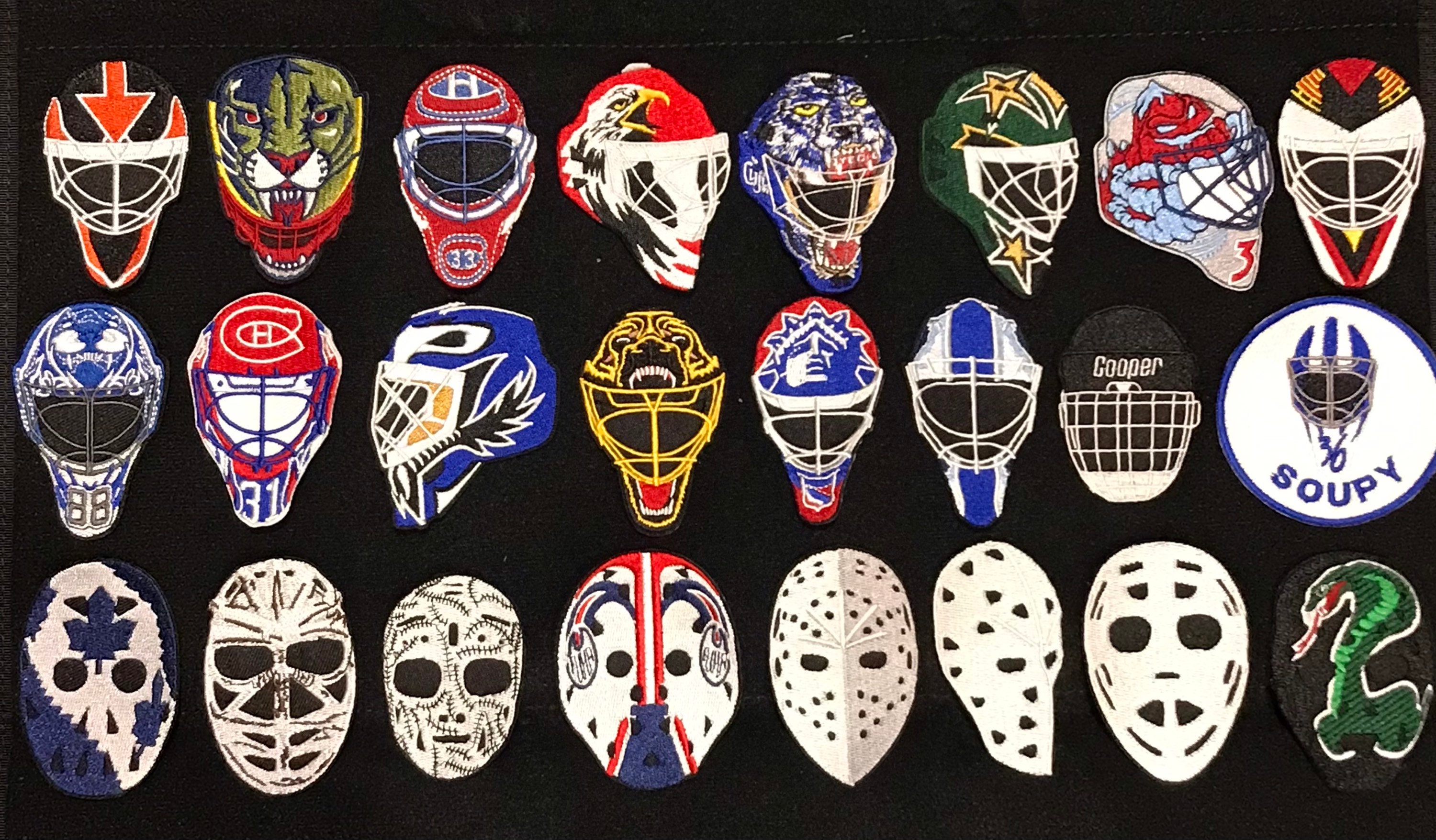 Retro Goalie Mask Rendition Iron on Patches - Etsy