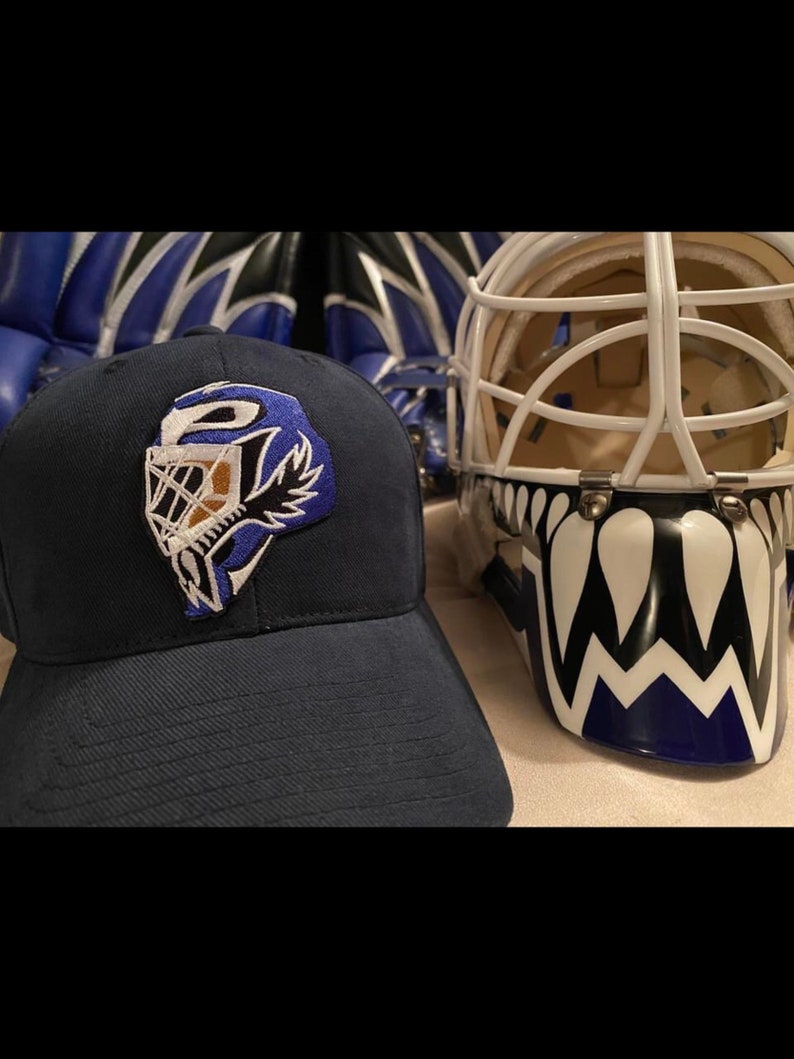 Retro Goalie Mask Rendition Iron on Patches - Etsy