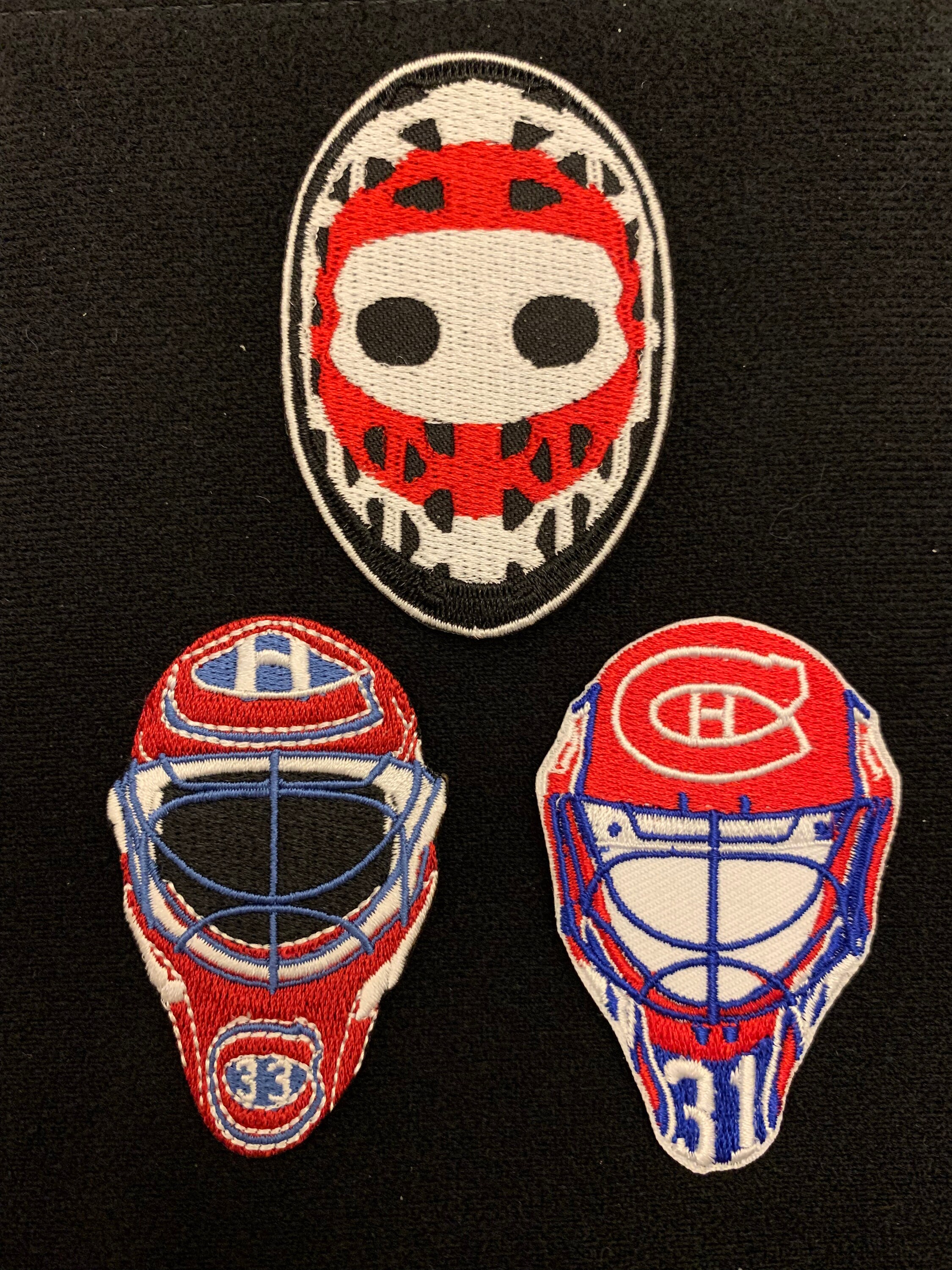 Retro Goalie Mask Rendition Iron on Patches - Etsy