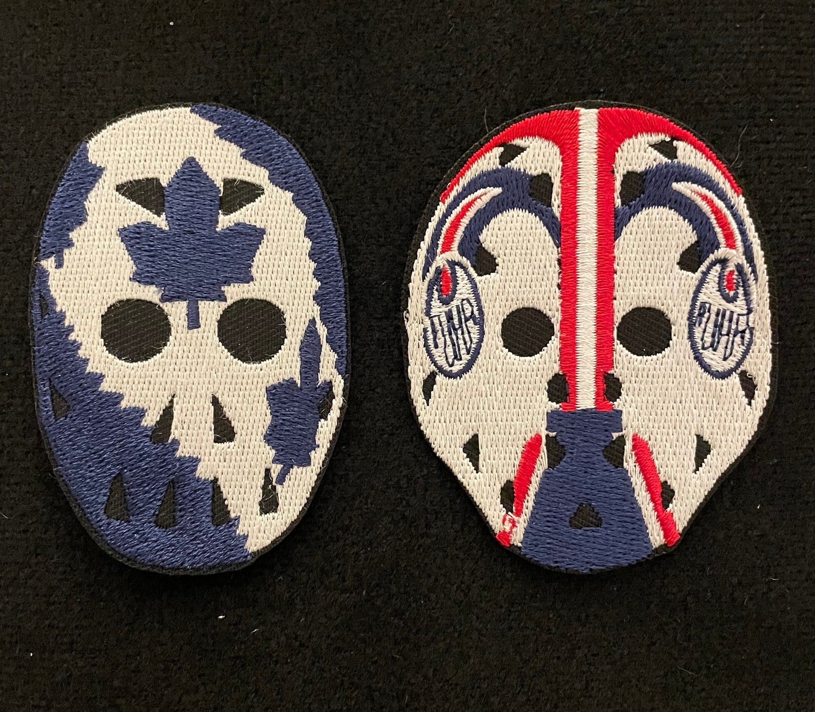 Retro Goalie Mask Rendition Iron on Patches - Etsy
