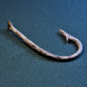 Ancient ROMAN or BYZANTINE Iron Fish Hook Ca V- X C. AD. an Authentic ...