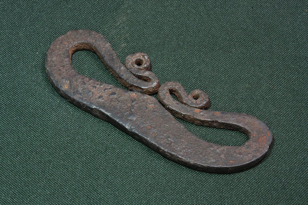Three Authentic Antique Wrought Iron Drakkar Shaped Fire Starters ...