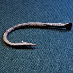 Ancient ROMAN or BYZANTINE Iron Fish Hook Ca V- X C. AD. an Authentic ...