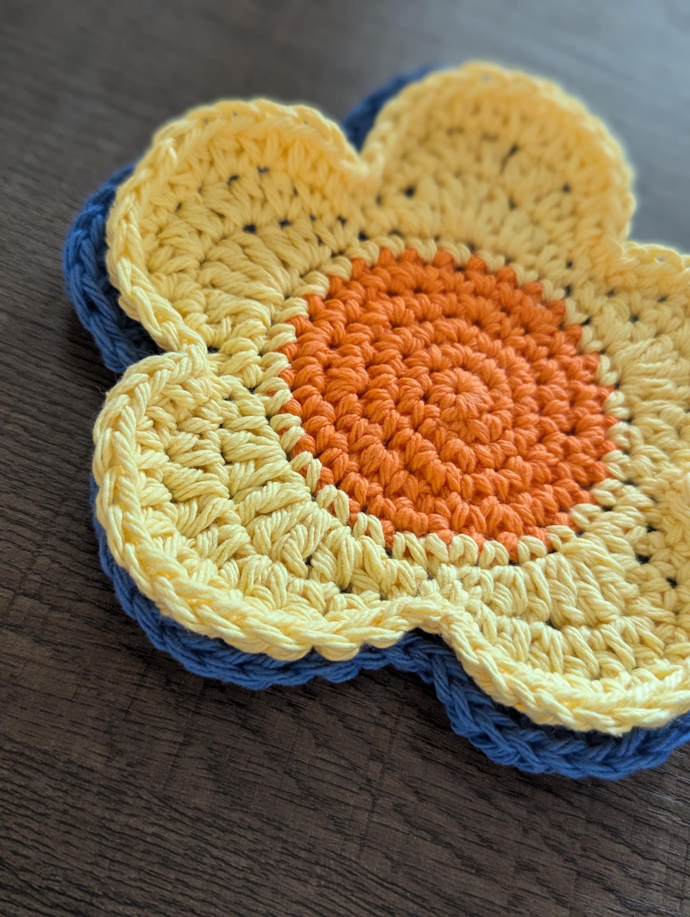 Crochet Cotton Daisy Flower Drink Coaster Trivet Spring Summer Floral ...