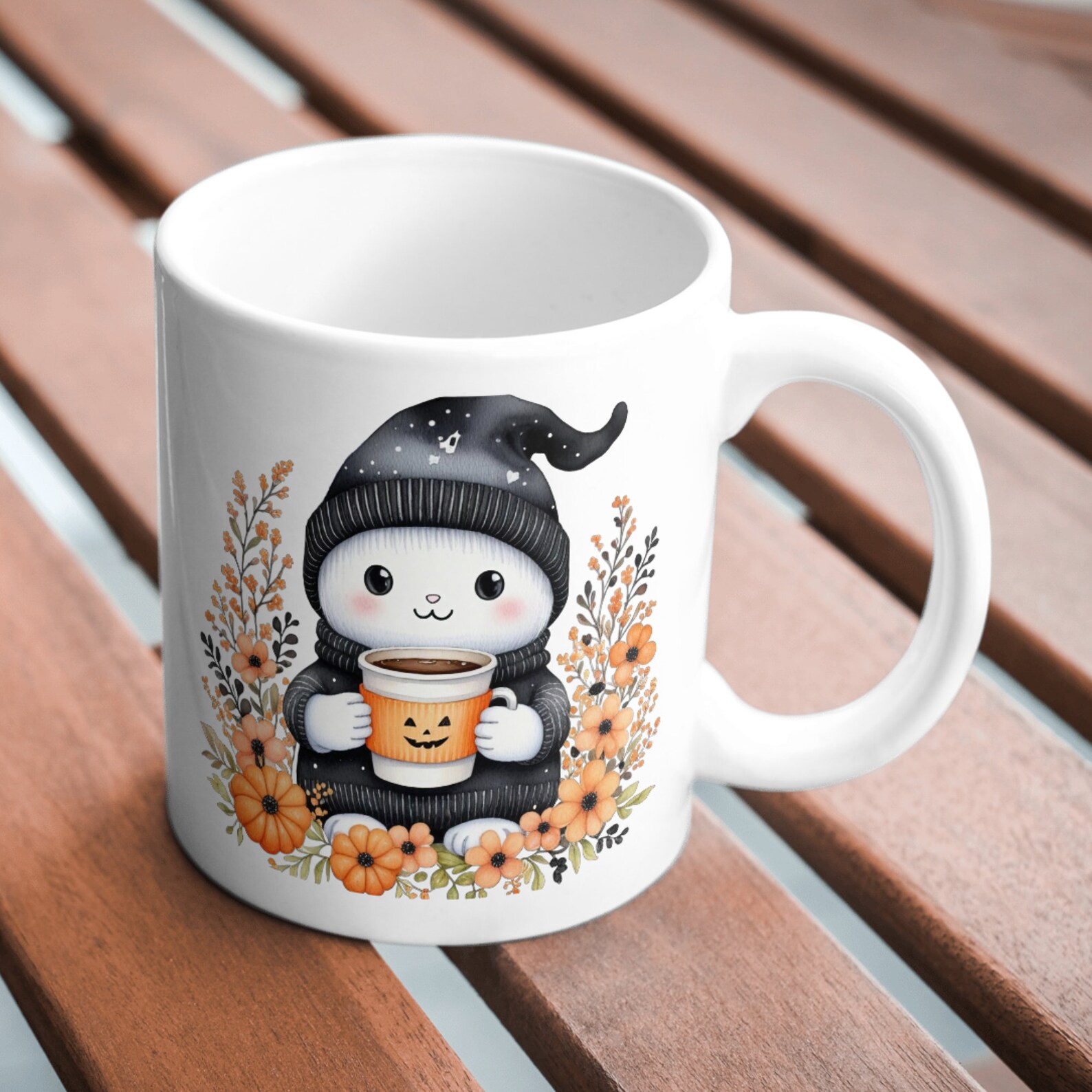 Cute Spooky Ghost Halloween Clipart, Watercolor Ghost Autumn Design ...