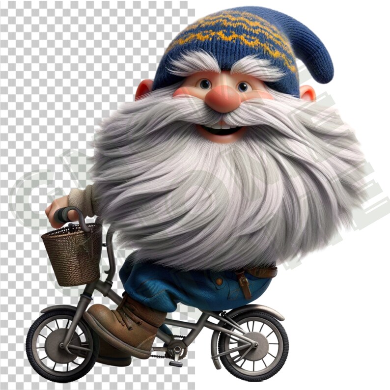 Cheerful Gnome, Gnome Riding Bicycle, Gnome With Popcorn, Gnome With ...