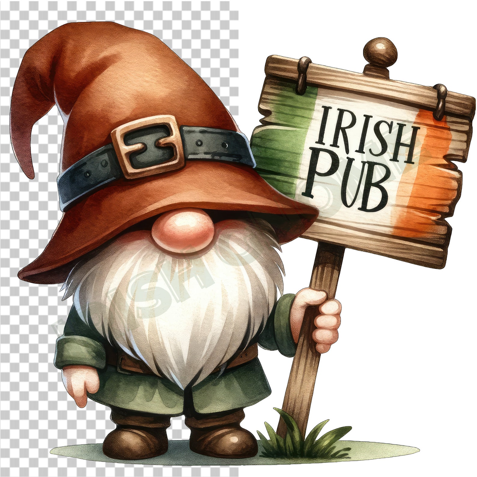 Irish Gnome St. Patrick's Day PNG - Digital Download, Celtic Gnome ...