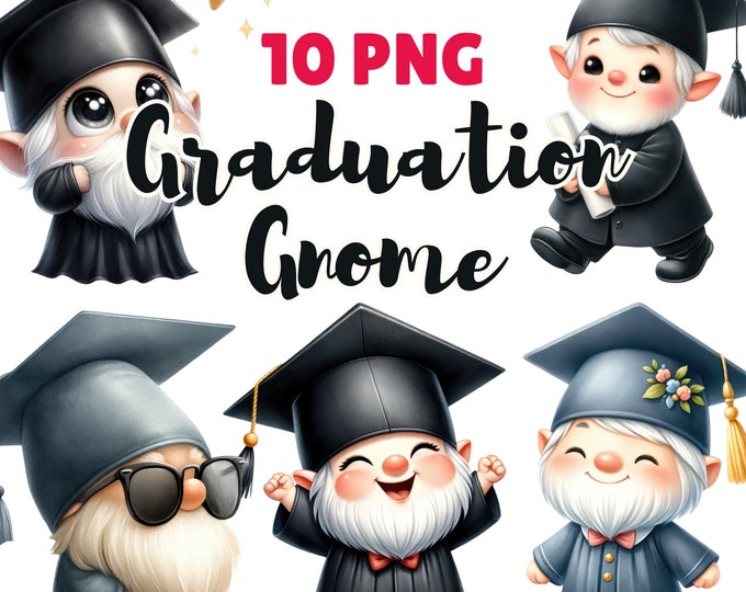 Graduation Gnomes Clipart Gnome Clip Art Graduate Clipart School Gnome ...