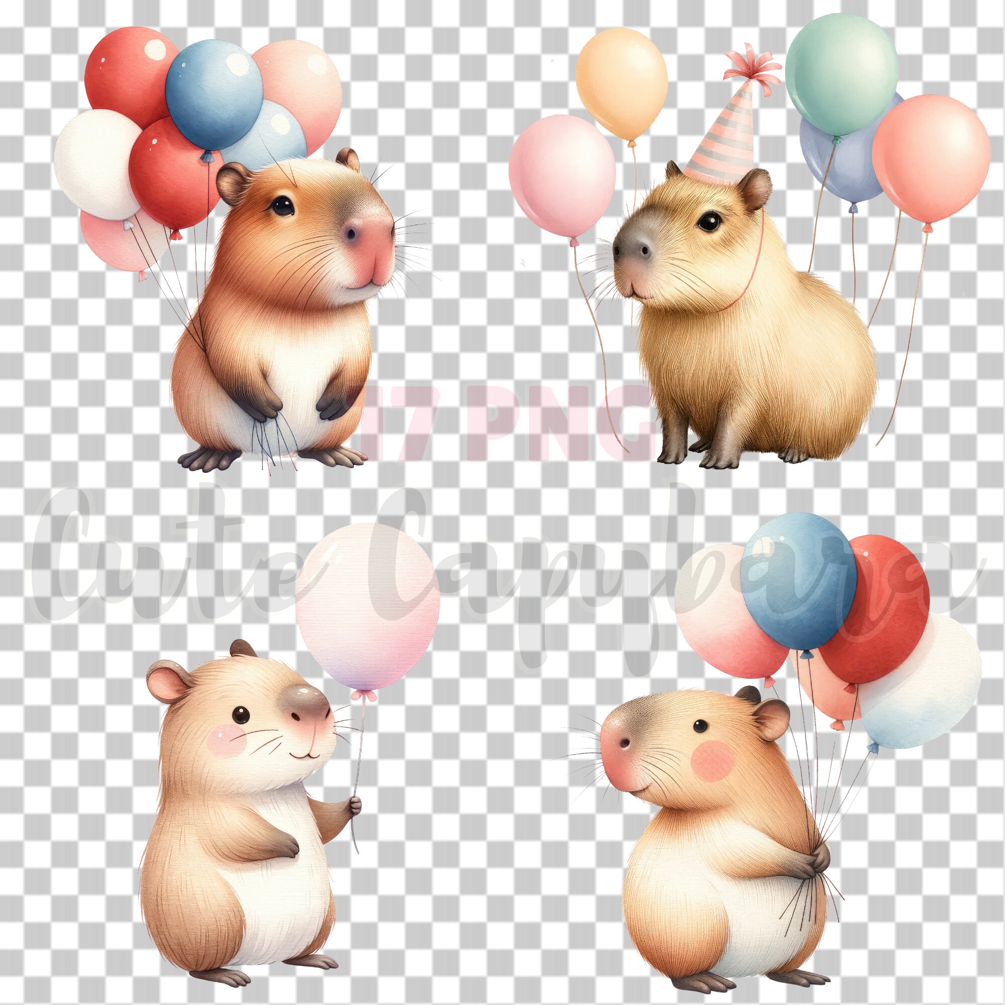 17 PNG Cute Capybara Clip Art, Bundle Capybara PNG for T-shirt, Mugs ...