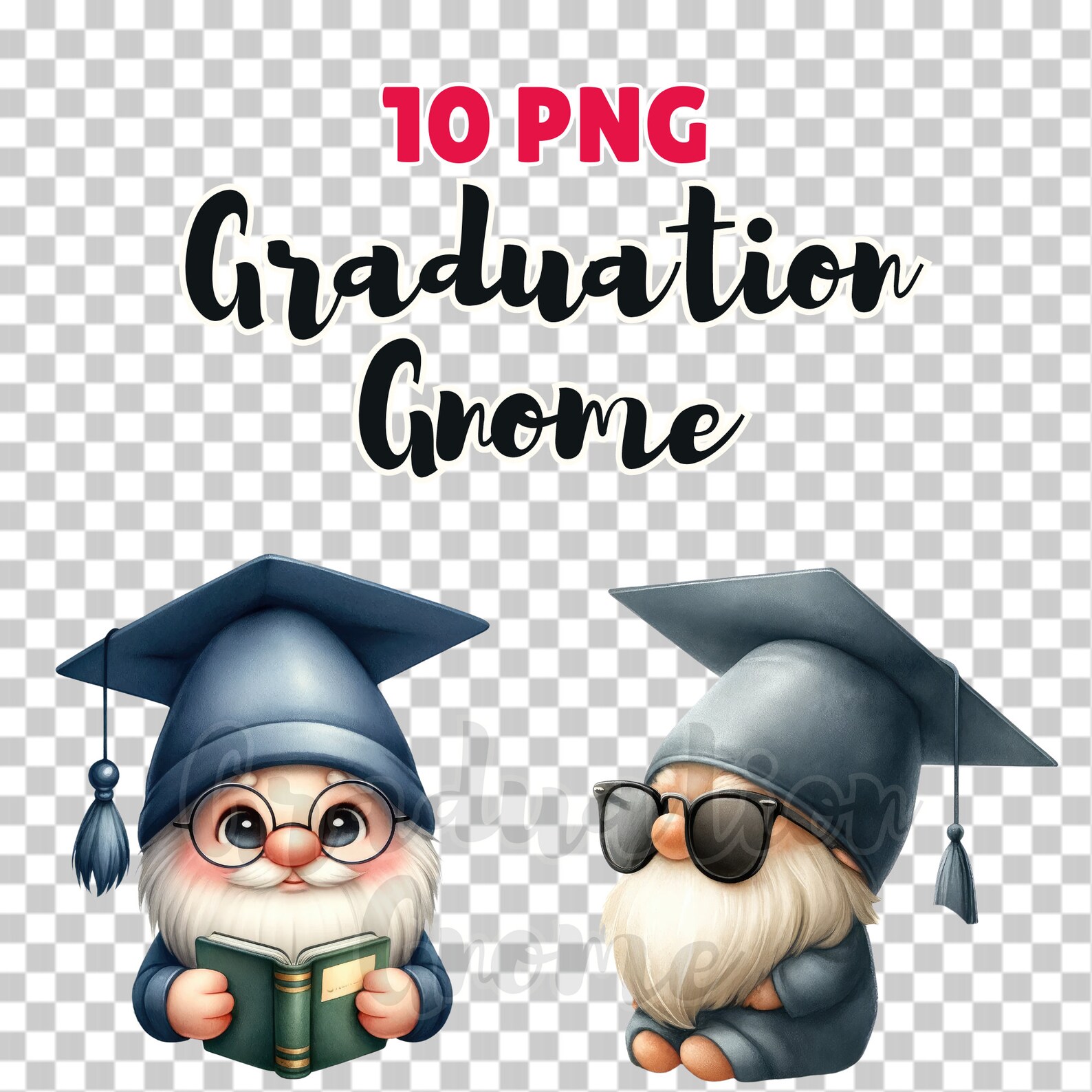 Graduation Gnome PNG, Gnome 2024 College Graduation, Watercolor Gnome ...