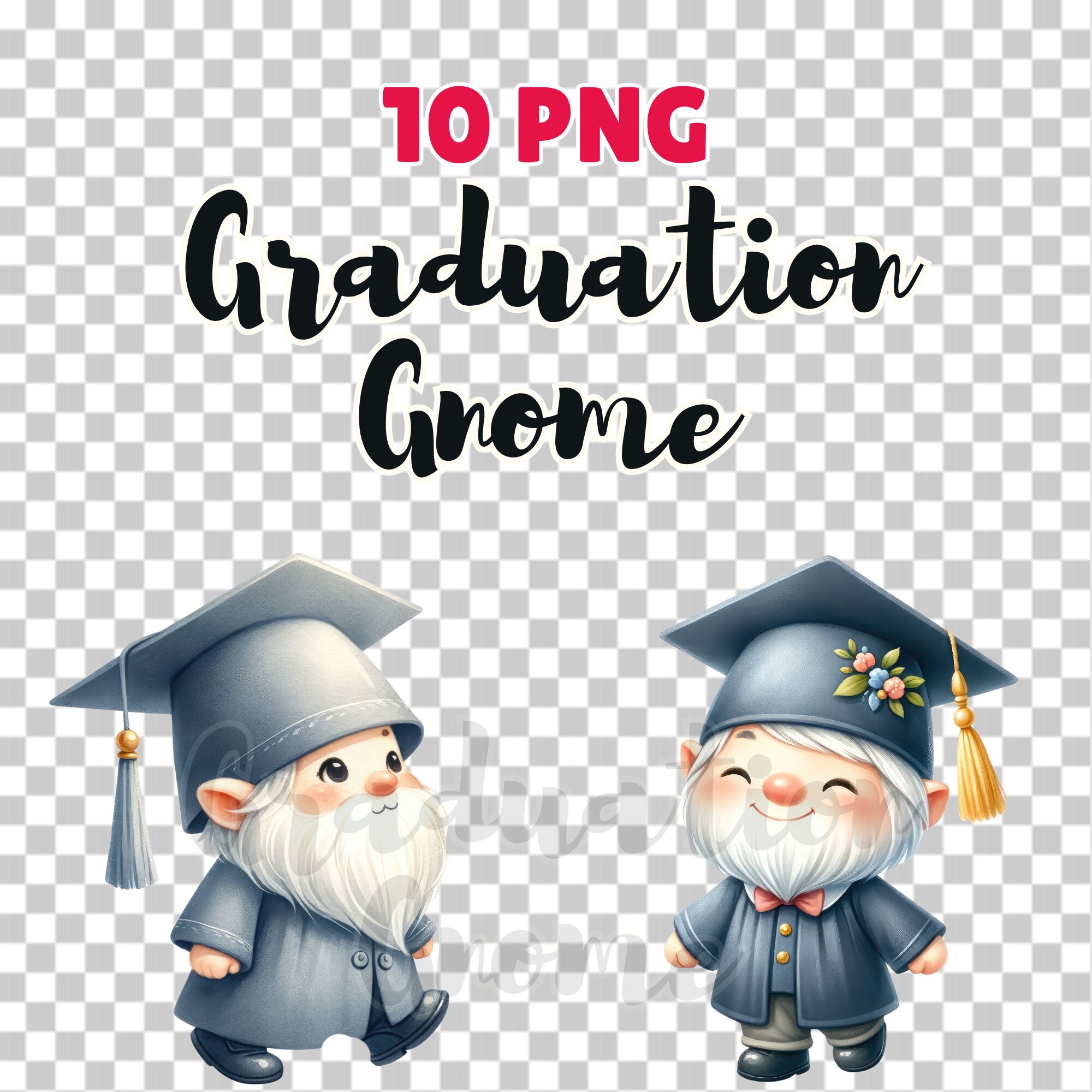Graduation Gnome PNG, Gnome 2024 College Graduation, Watercolor Gnome ...