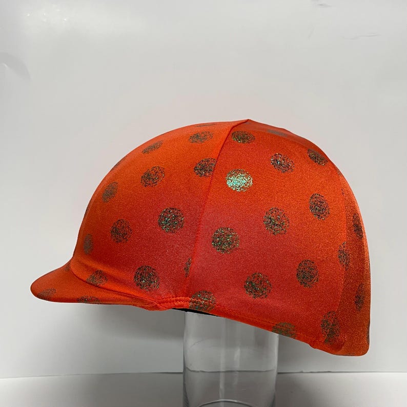 Horse RIDING COVER for Your Riding Helmet/hat in Orange With Green ...