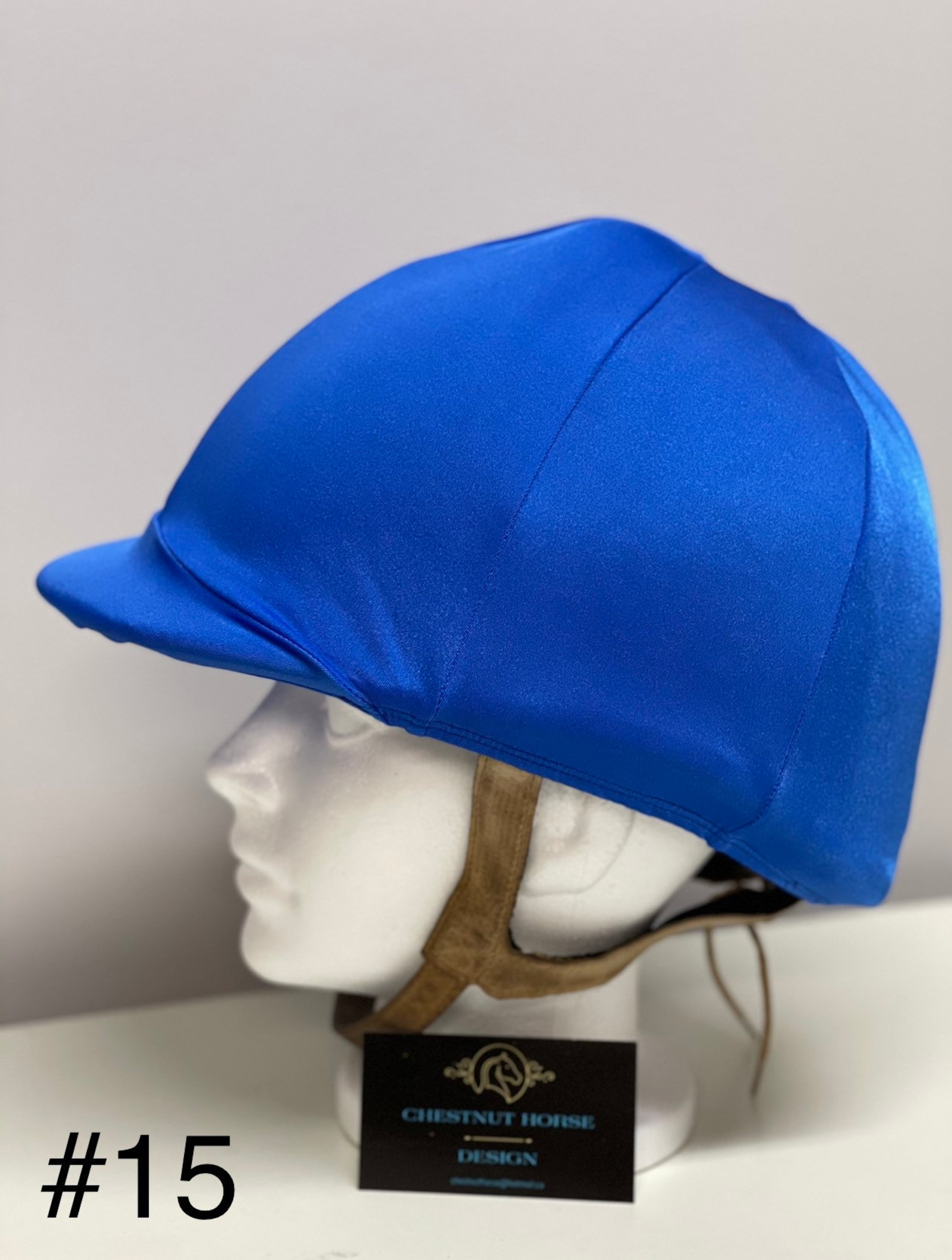Horse RIDING HELMET/Hat COVER in Royal Blue Lycra | Etsy