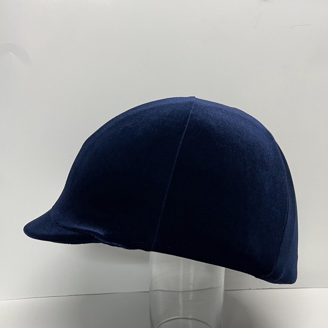 Horse RIDING COVER in Navy Stretch Velvet for Your Riding Helmet - Etsy