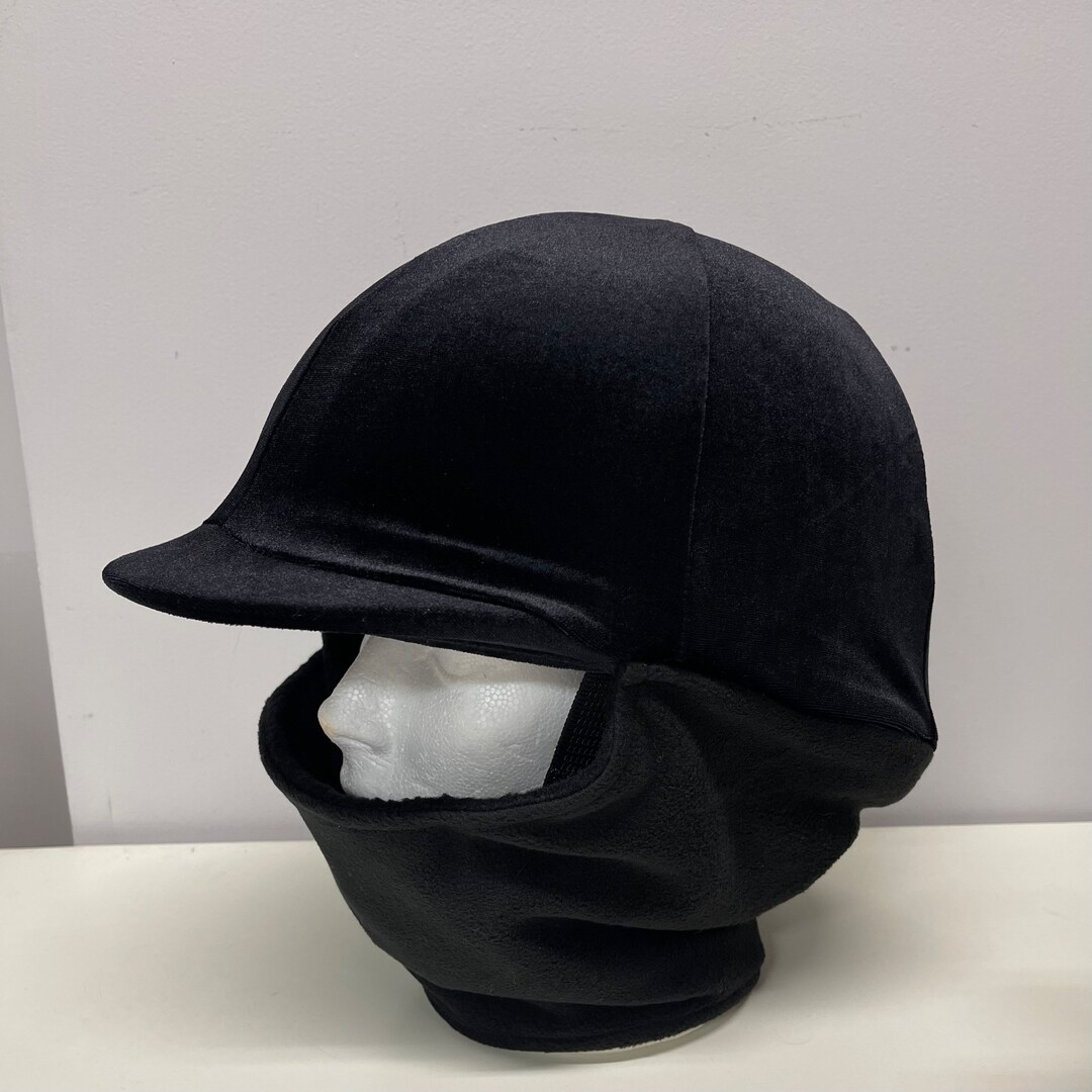 WINTER RIDING COVER for Your Helmet, Hat, Cap in Black Velvet With ...