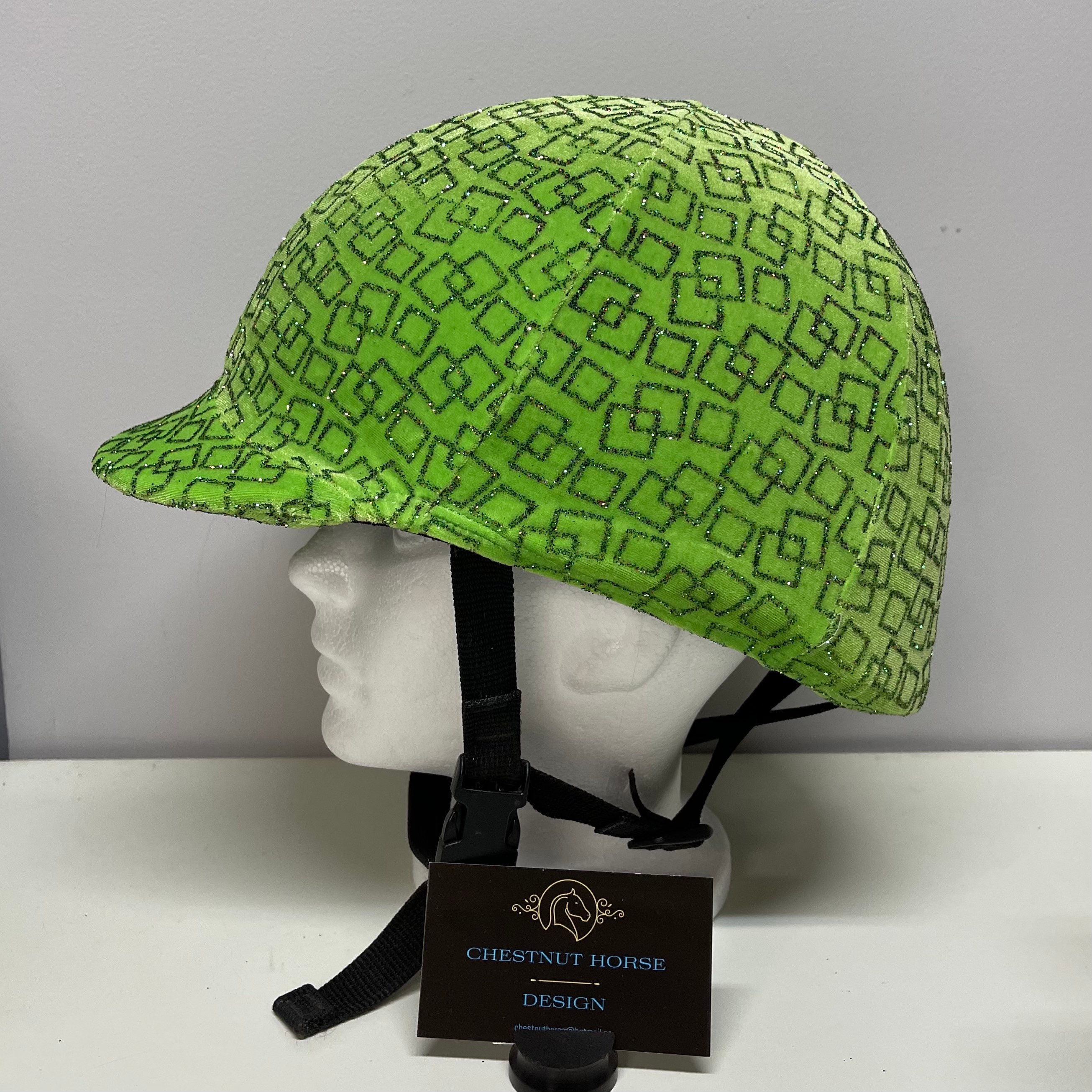 Lime Green Sparkle Velvet Horse RIDING HELMET/Hat COVER | Etsy