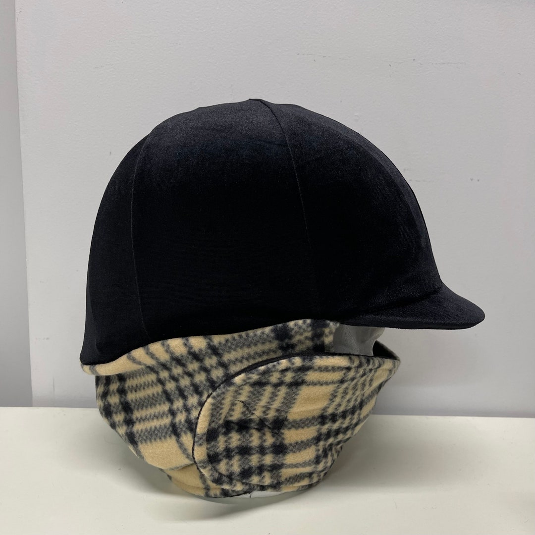 WINTER RIDING COVER for Your Helmet, Hat, Cap in Black Velvet With a ...