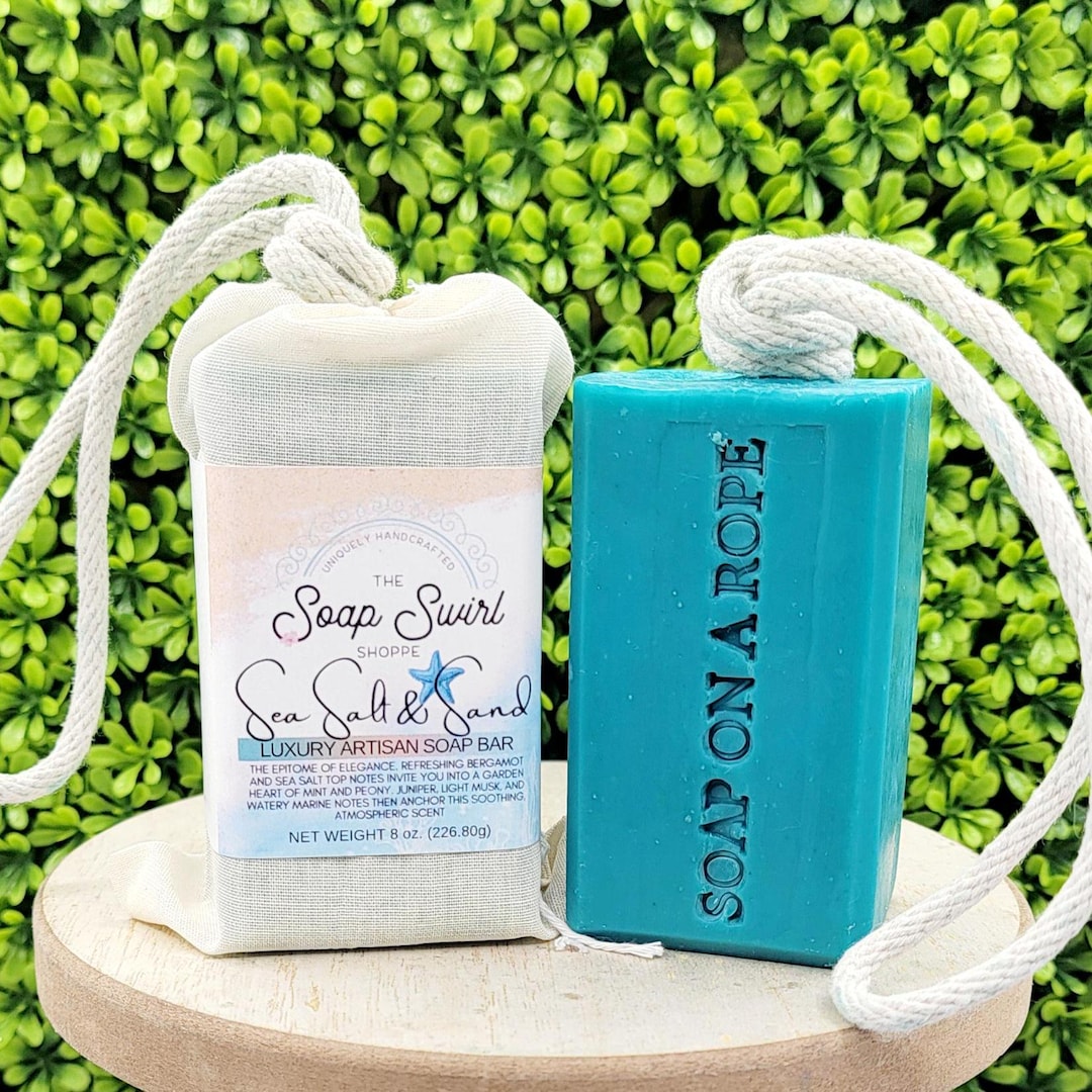 Sea Salt & Sand Soap on a Rope, Soap Bar, Handmade Soap, Vegan Soap ...