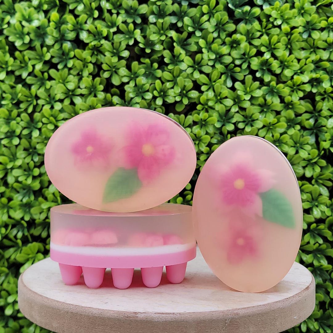 Cherry Blossom Massage Soap Bar, Handcrafted Soap Bar, Massage Spa Bar ...
