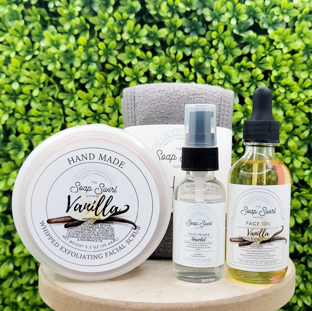 Vanilla Triple Threat Facial Kit, Face Oil, Face Primer, Face Cleanser ...