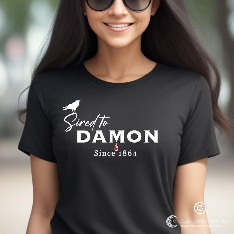 Sired to Damon Since 1864 T-shirt, the Vampire Diaries T-shirt, Damon ...