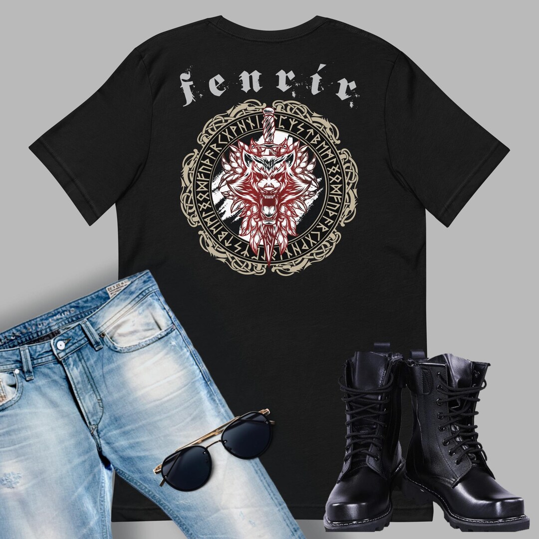 Fenrir Norse Viking Valhalla Graphic T-shirt Pagan Shirt - Etsy
