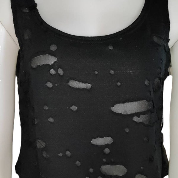 Black Sheer Tank Top Women - Etsy