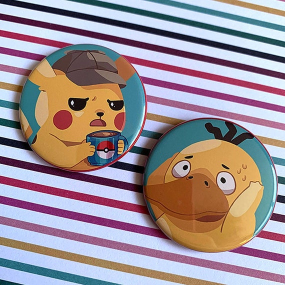 1.75in Pin Badges Pikachu Psyduck | Etsy