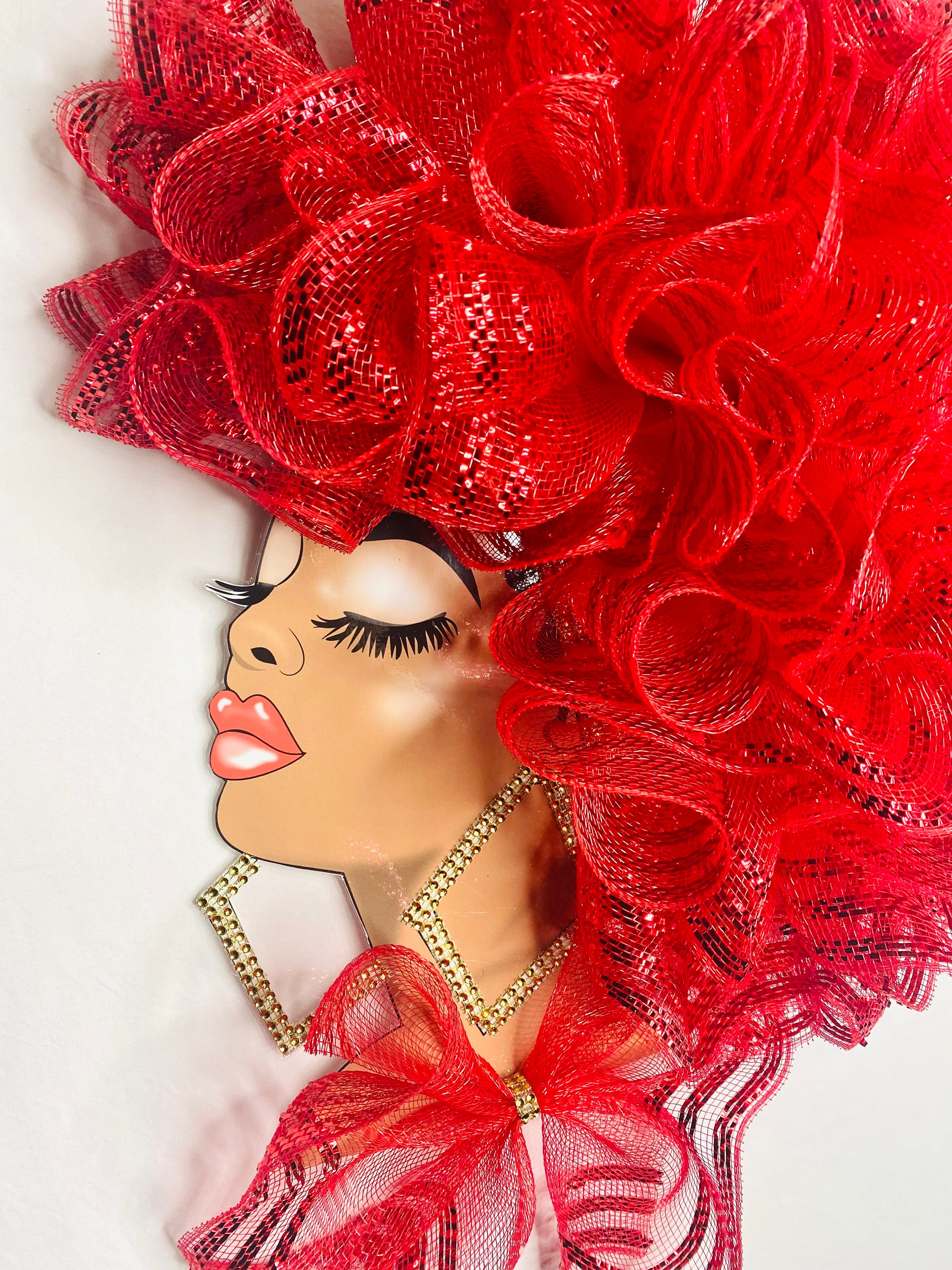 Diva Wall Hanger Wreath, Mothers Day Gift African American Decor Black ...