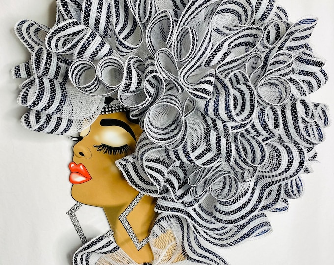 Diva Wall Hanger Wreath, Mothers Day Gift African American Decor Black ...