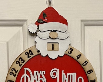 Santa Stops Here Christmas Countdown Sign With Self-contained Numbers ...