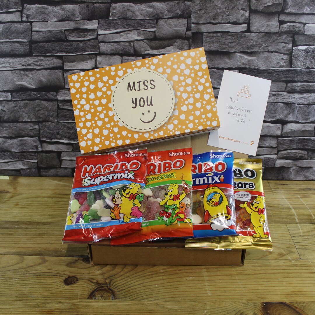 Miss You Haribo Assortment Sweet Hamper Gift - Etsy UK