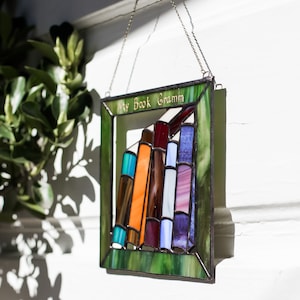 Stained Glass Stack of Books Window Hanging: Book Lover Gift - Etsy
