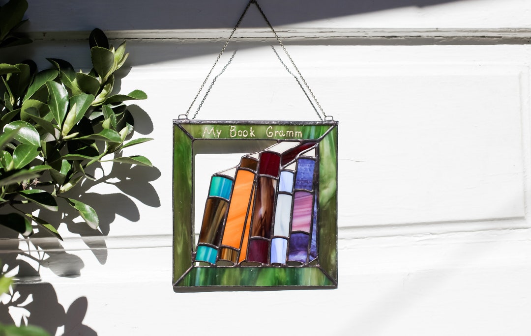 Stained Glass Stack of Books Window Hanging: Book Lover Gift - Etsy