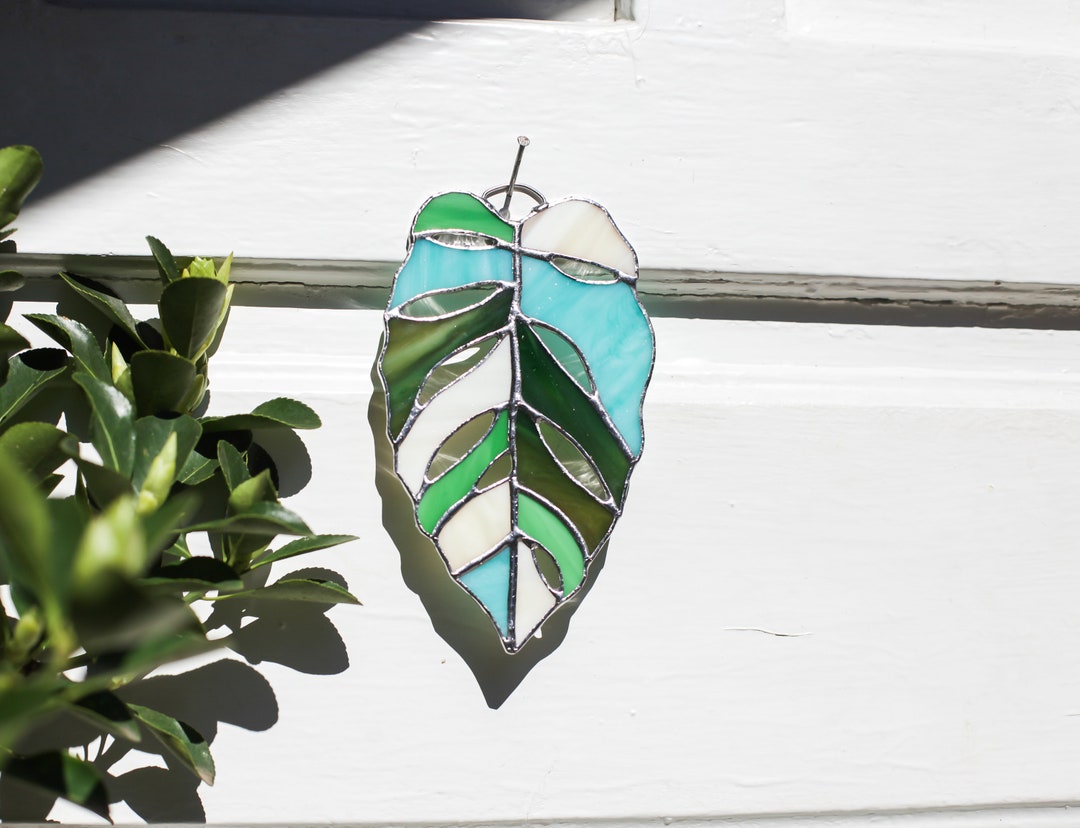 Stained Glass Monstera Leaf, Monstera Suncatcher, Variegated Monstera ...