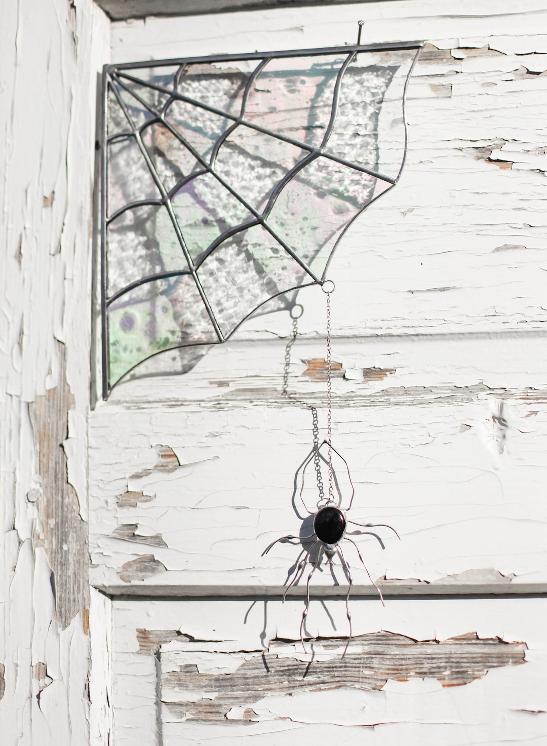 SPIDER WEB CORNER - Spider Web Stained Glass - Charm Spider Web ...
