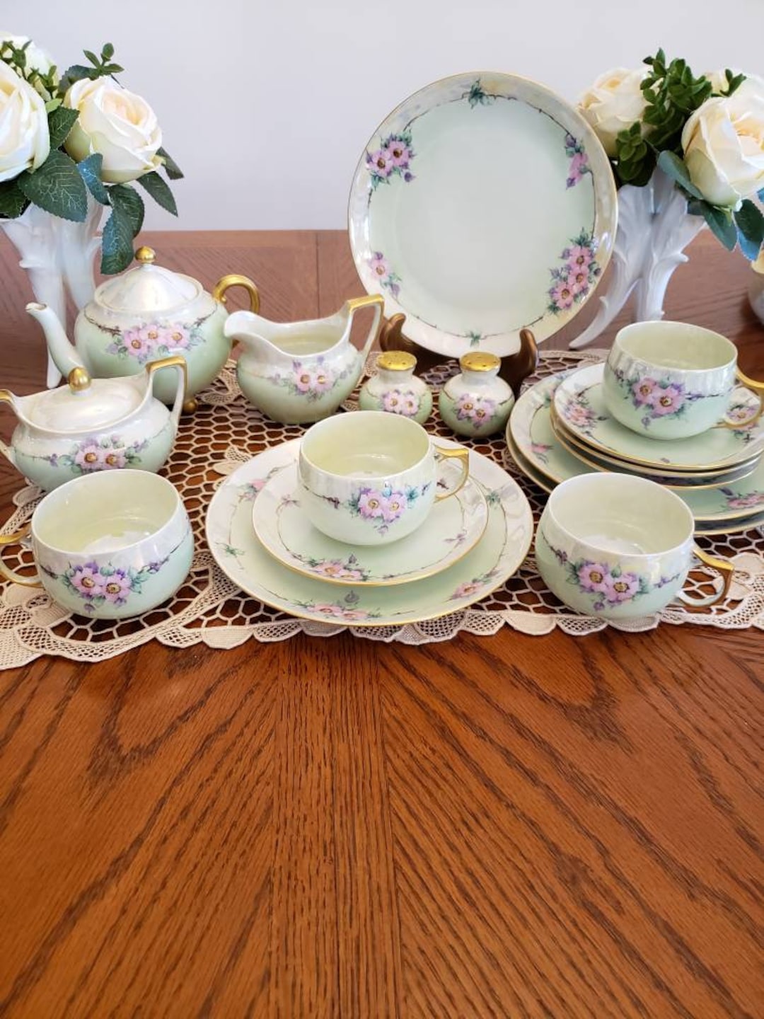 Germany Jaeger & Co Hutschenreuther Selb Tea Desert Set Cups Saucers ...
