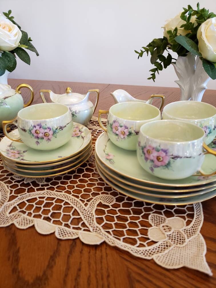 Germany Jaeger & Co Hutschenreuther Selb Tea Desert Set Cups Saucers ...