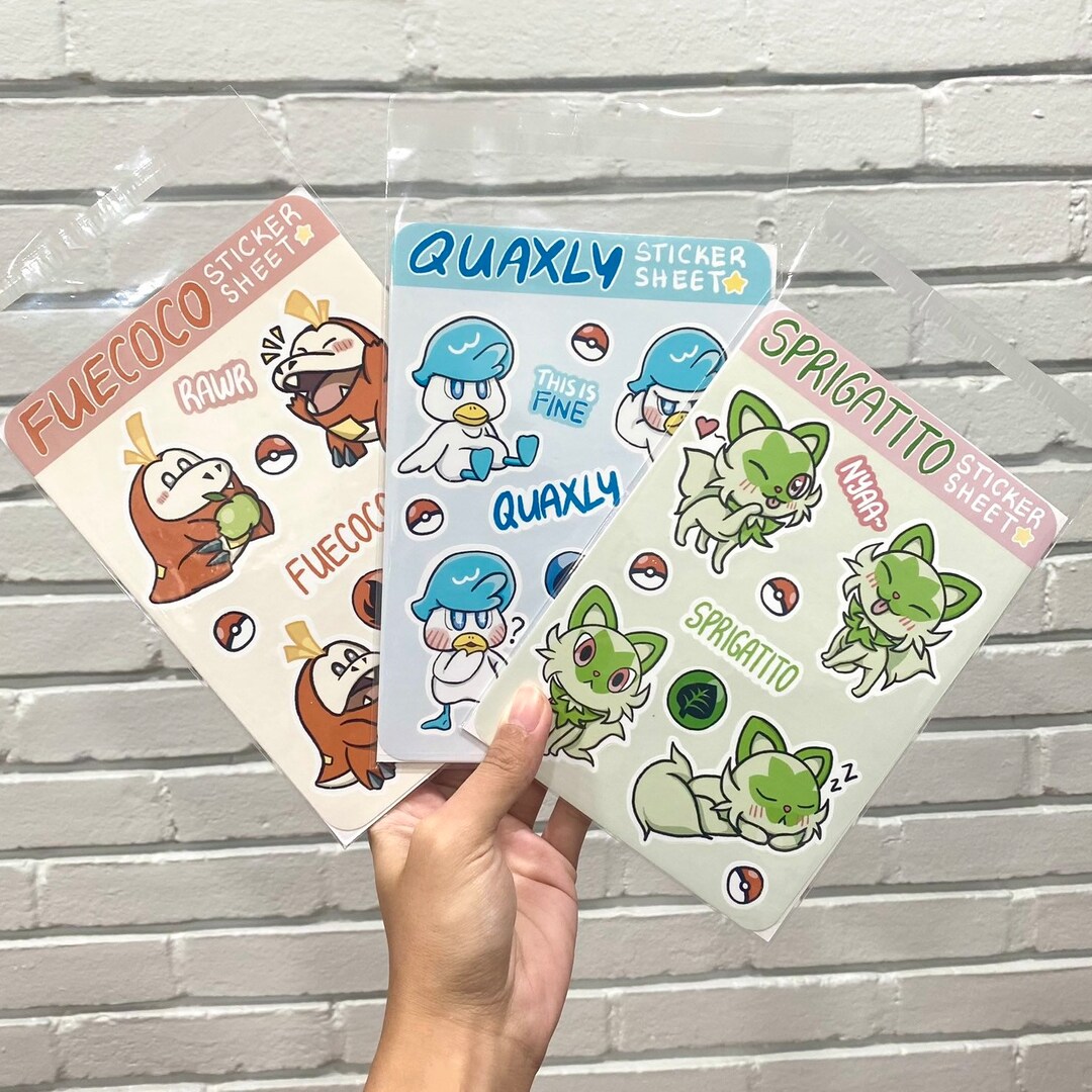 Pokemon Violet/scarlet Starters Sticker Sheet - Etsy