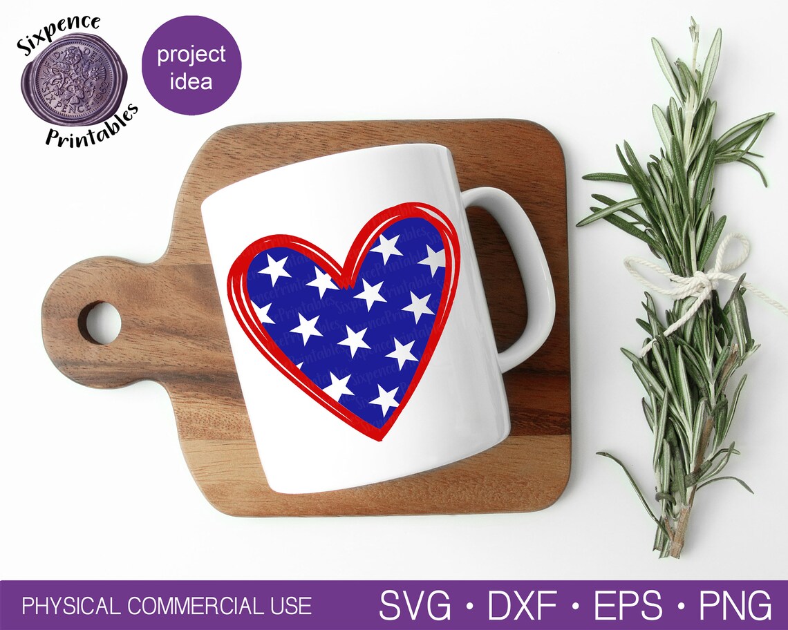 AMERICAN FLAG HEART Svg 4th of July Svg Usa Flag Svg Red White | Etsy