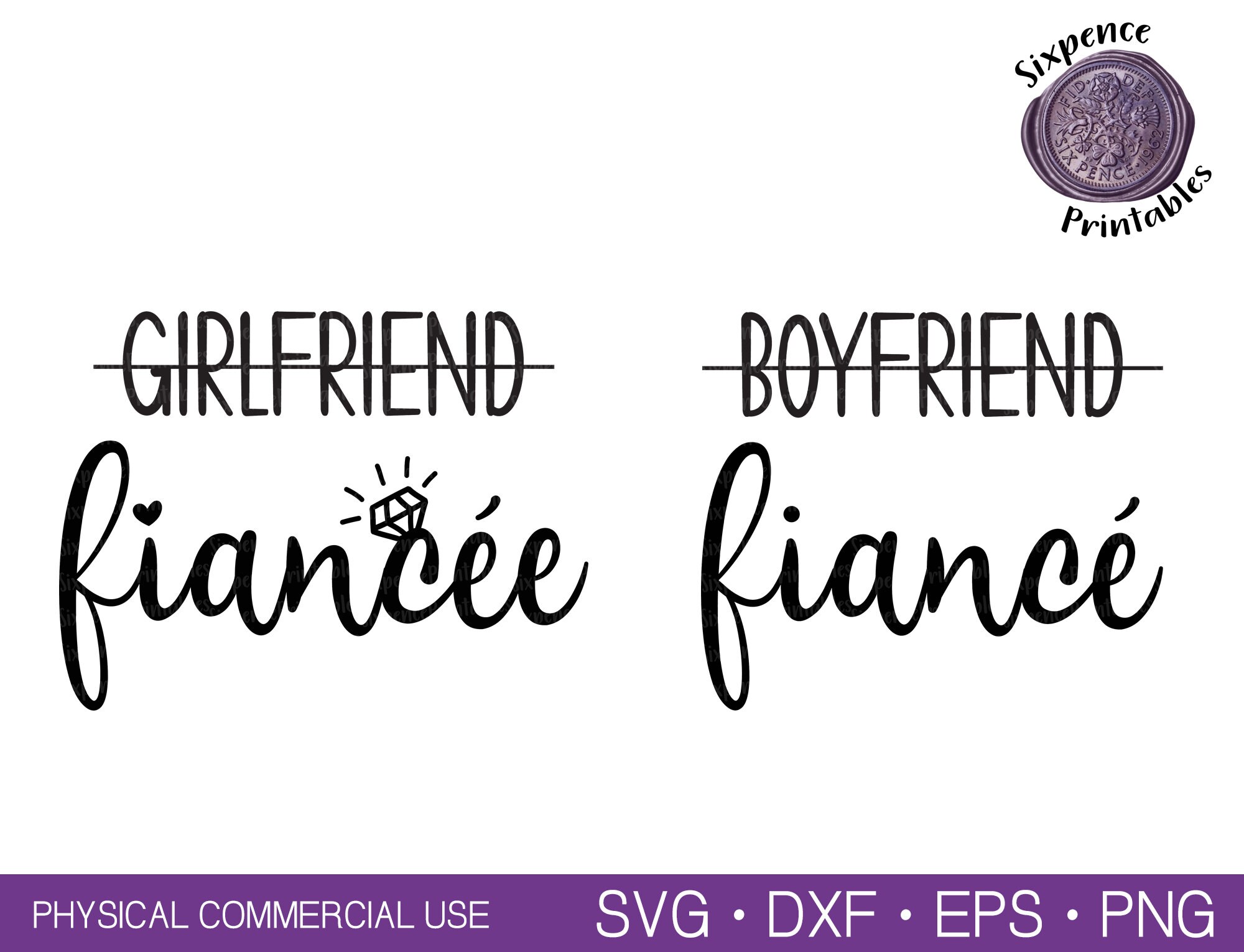 ENGAGEMENT SVG Fiance Svg Fiancee Svg Boyfriend Svg Girlfriend - Etsy