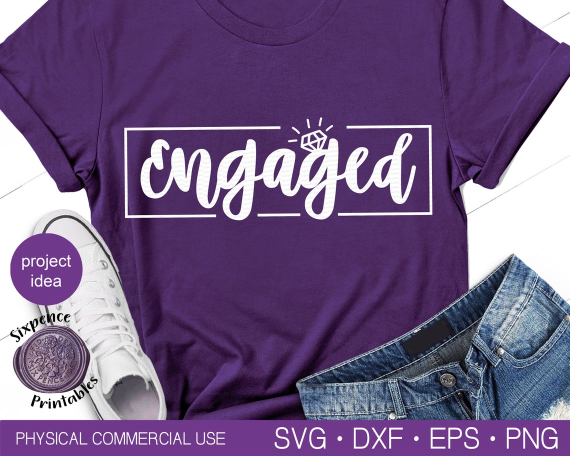 ENGAGED SVG Engagement Svg Engagement Ring Svg Files for | Etsy