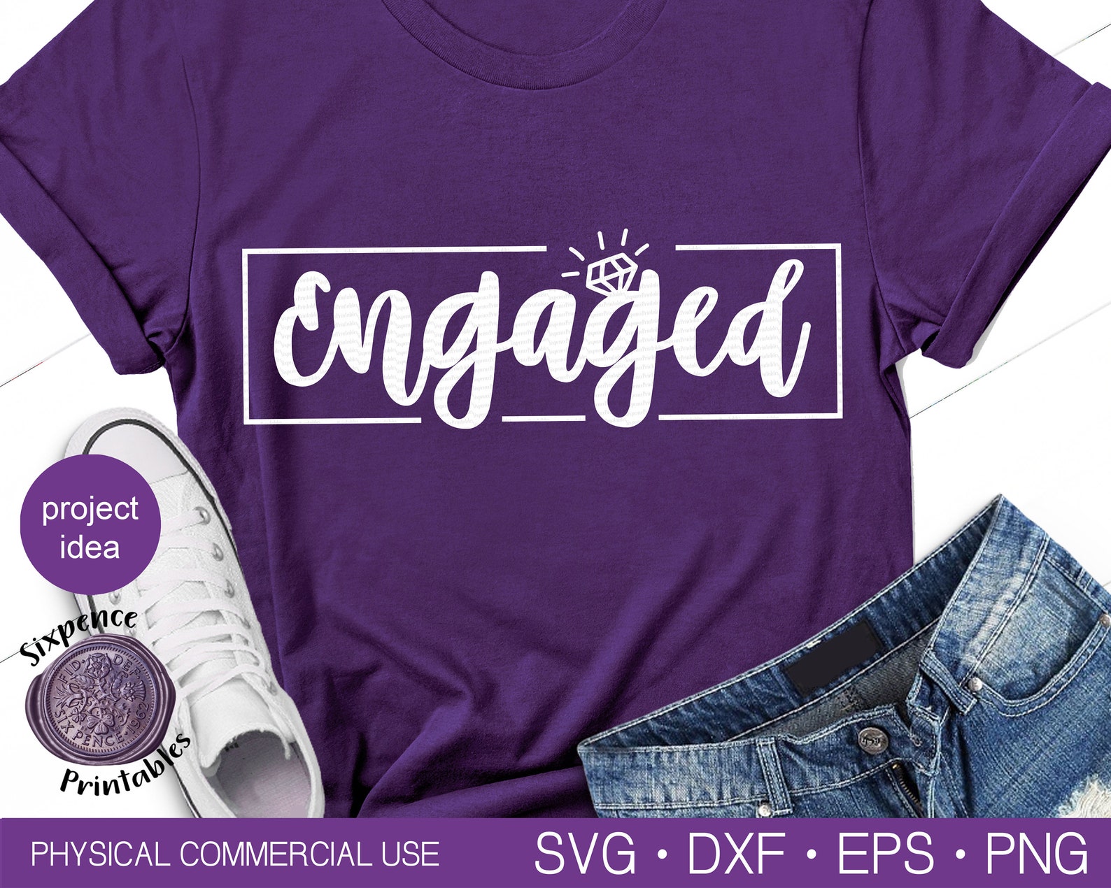 ENGAGED SVG Engagement Svg Engagement Ring Svg Files for | Etsy