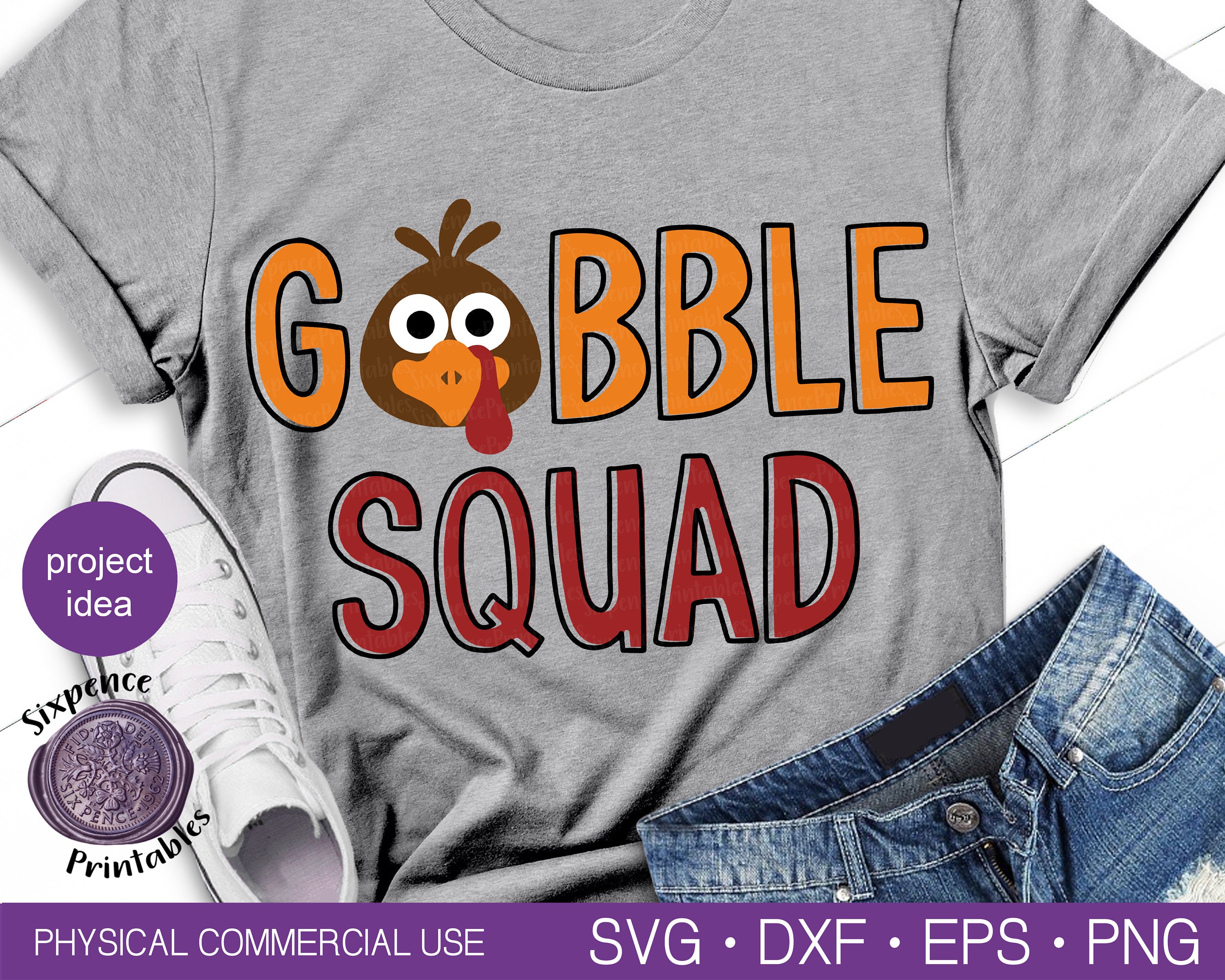 GOBBLE SQUAD SVG Turkey Face Svg Turkey Clipart Thanksgiving - Etsy