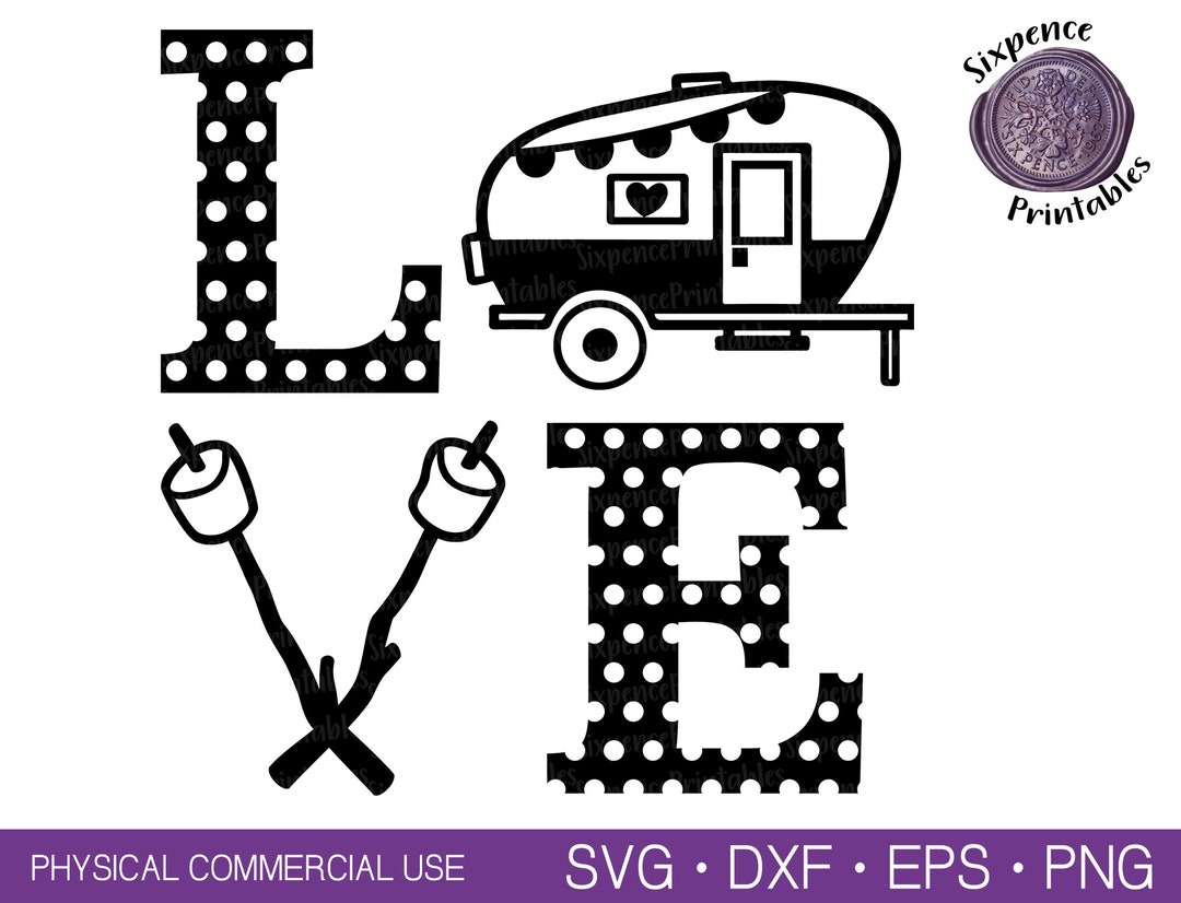 Love Camping Svg Happy Camper Svg Camping Png Marshmallow Svg Camping