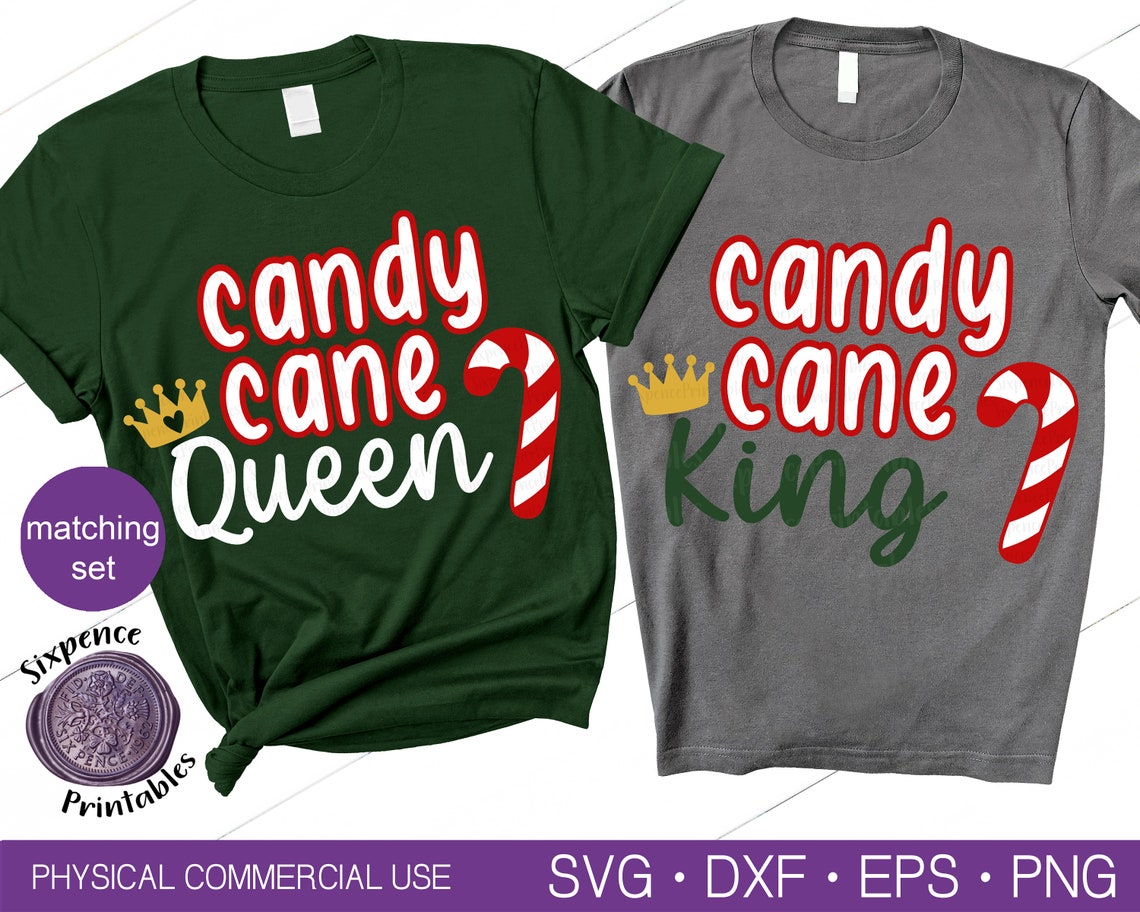 CANDY CANE KING and Queen Svg King Svg Candy Cane Svg Couples - Etsy ...